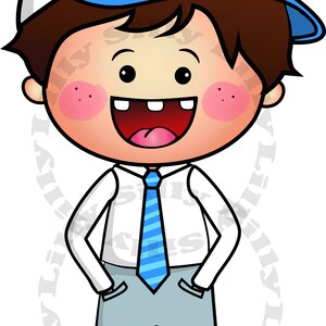 Smiley Squirts. Clipart Kids in Color & Black/white. Small Commercial ...