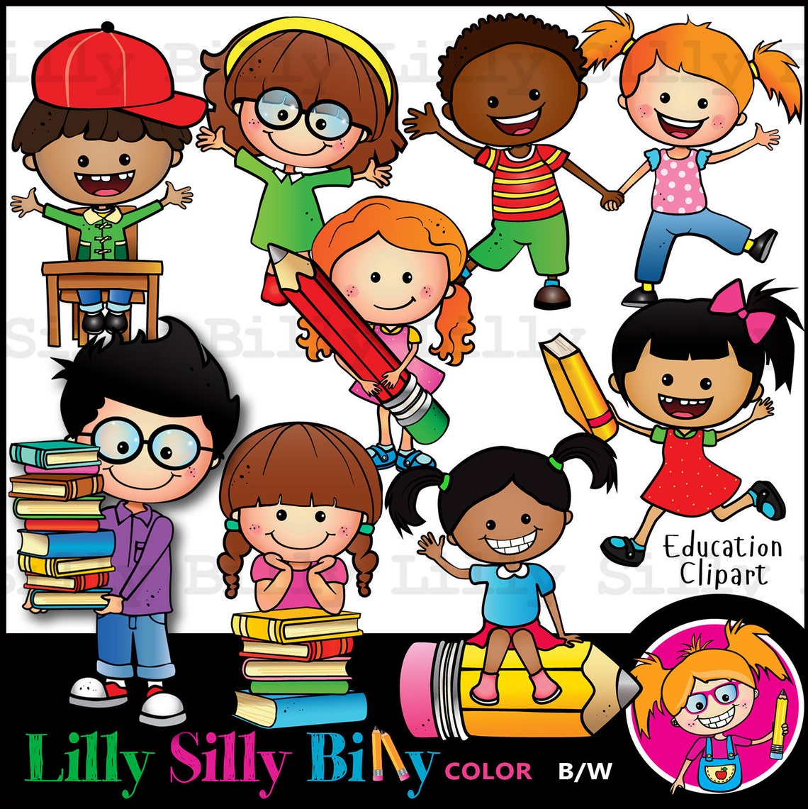 Kids Variety Kids Educational Clipart Cute clipart for | Etsy