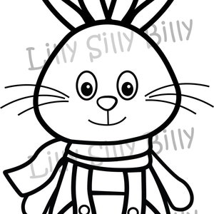 Hoppy Easter - Clipart in BLACK & WHITE/ Full Color. Small Commercial ...