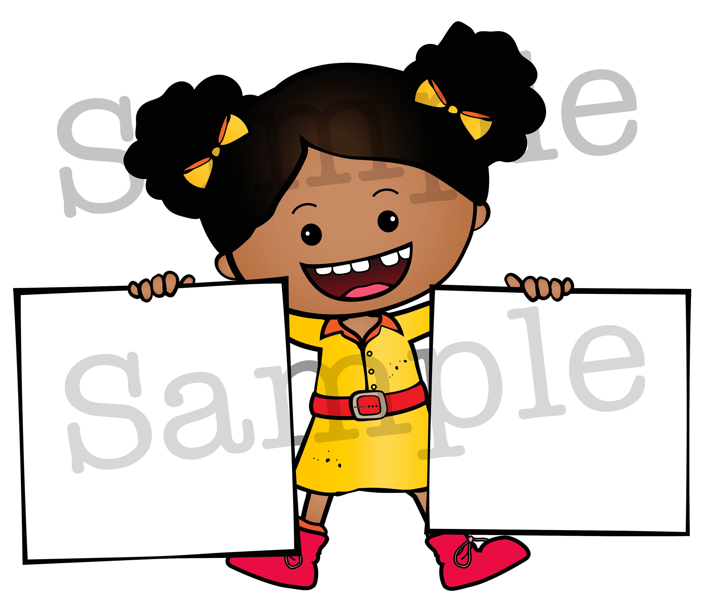 Kids Holding BLANK Q & A Placards Clipart for Small | Etsy