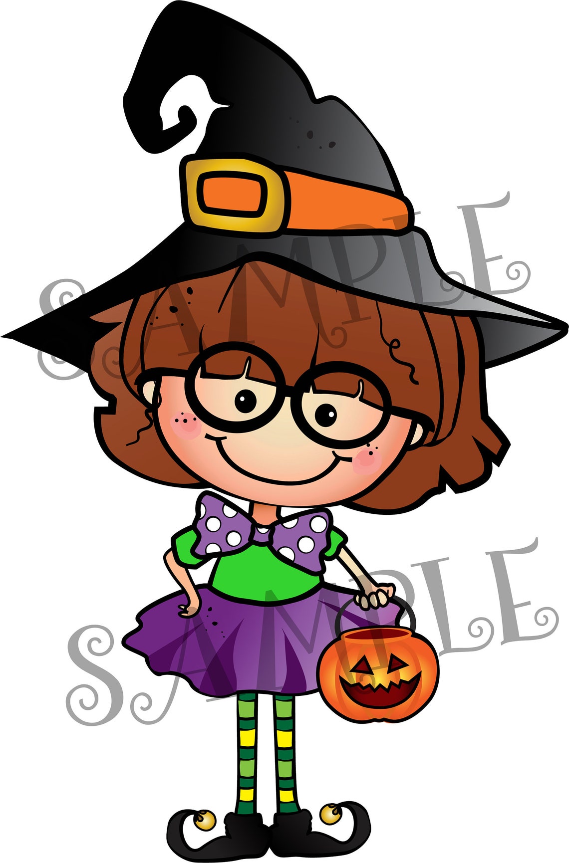 Cute Halloween Clipart Not-so-scary Illustrations for Small | Etsy