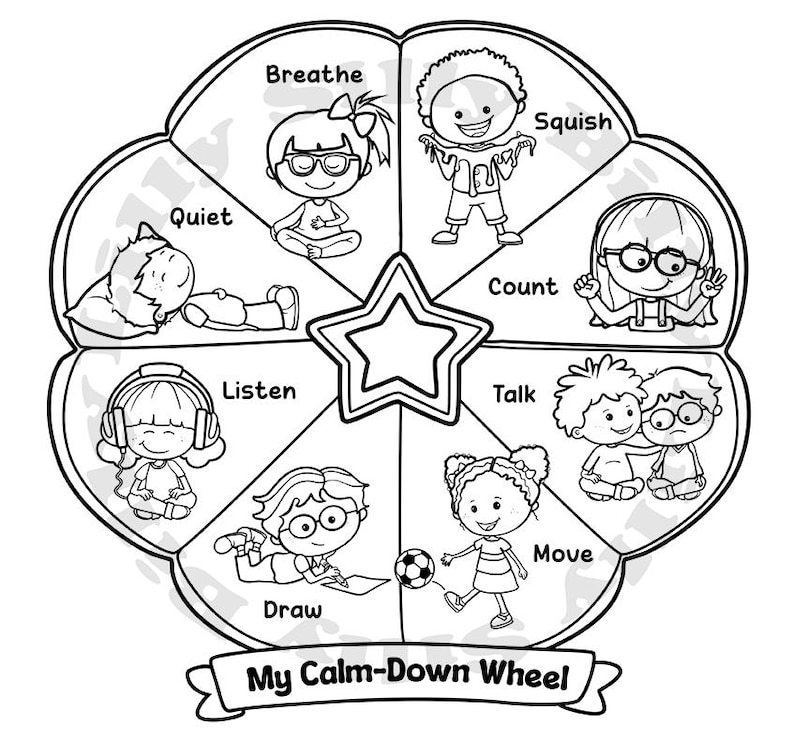 Calm Down Wheel | Coping Skills Kit for Kids | SEL Calm Corner ...