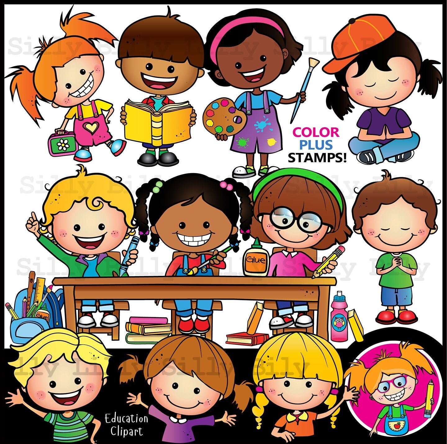 Create Learn Dream Clipart Kids Educational Clipart Cute - Etsy