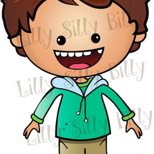 Little BIG Kids. BLACK and WHITE and Full Color Clipart Set. Education ...