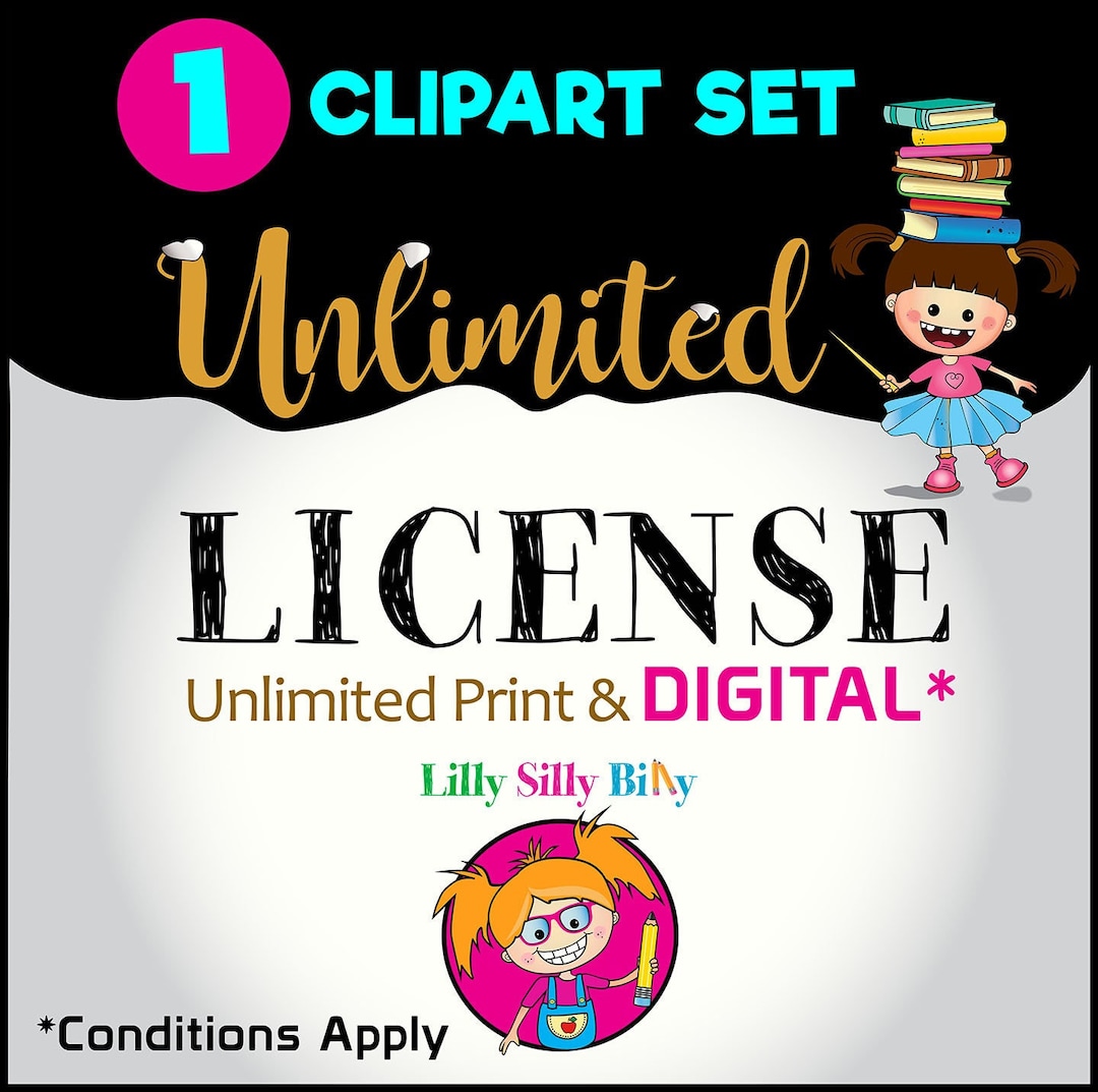 Unlimited* Digital and Print License - for ONE Clipart Set. *commercial ...