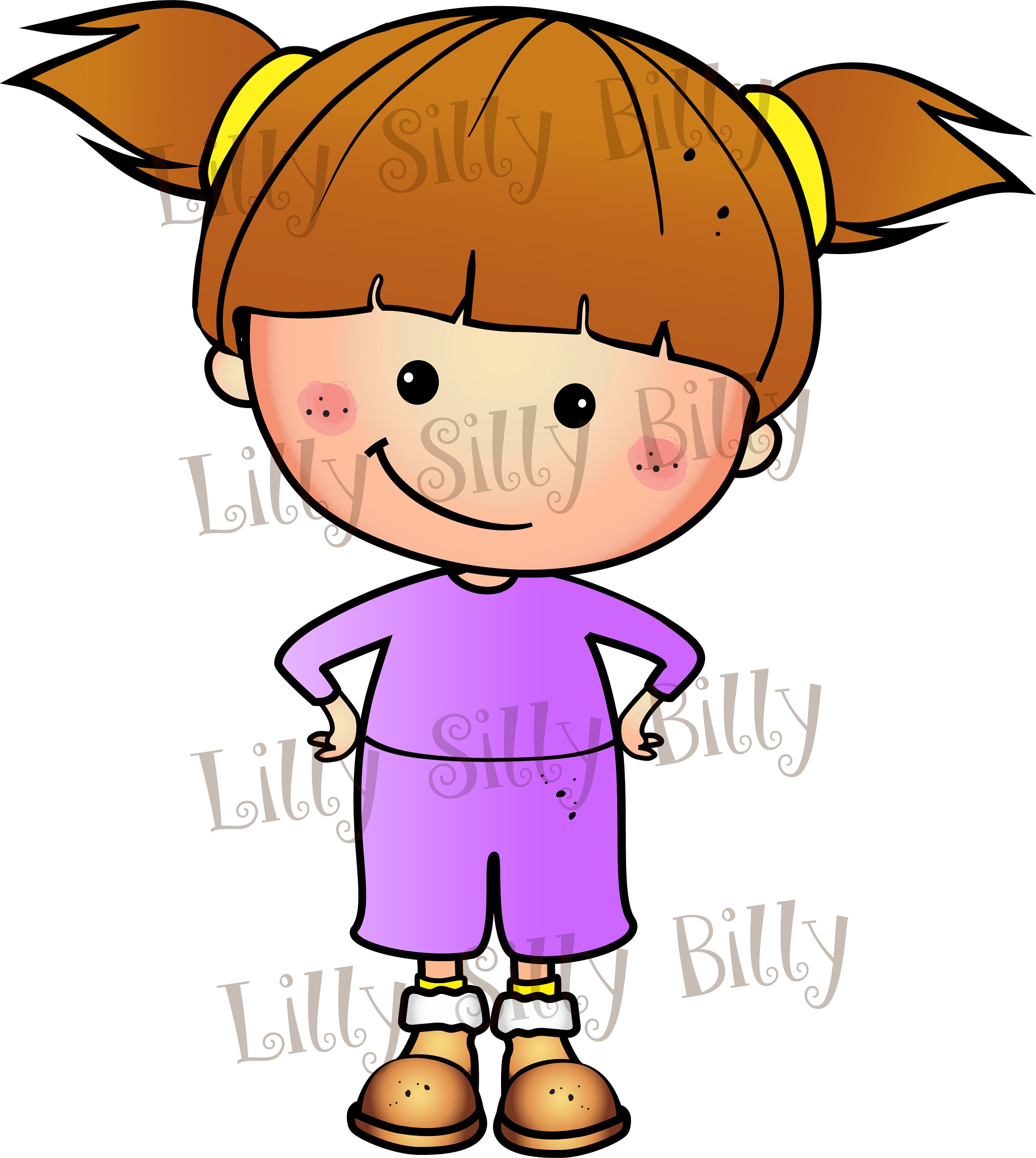 Little BIG Kids. BLACK and WHITE and Full Color Clipart Set. Education ...