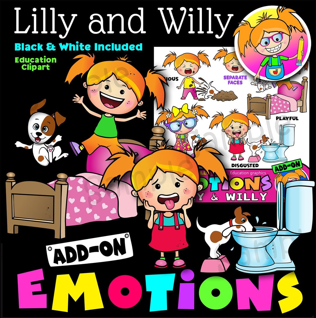 Emotions Clipart - Lilly and Willy. Super Sweet Digital Images for ...