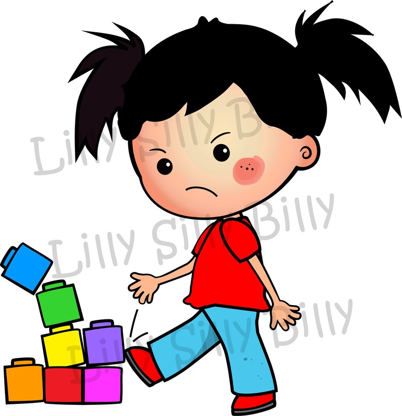 Negative Behaviour 1 Clipart in BLACK & WHITE/ Full Color. - Etsy