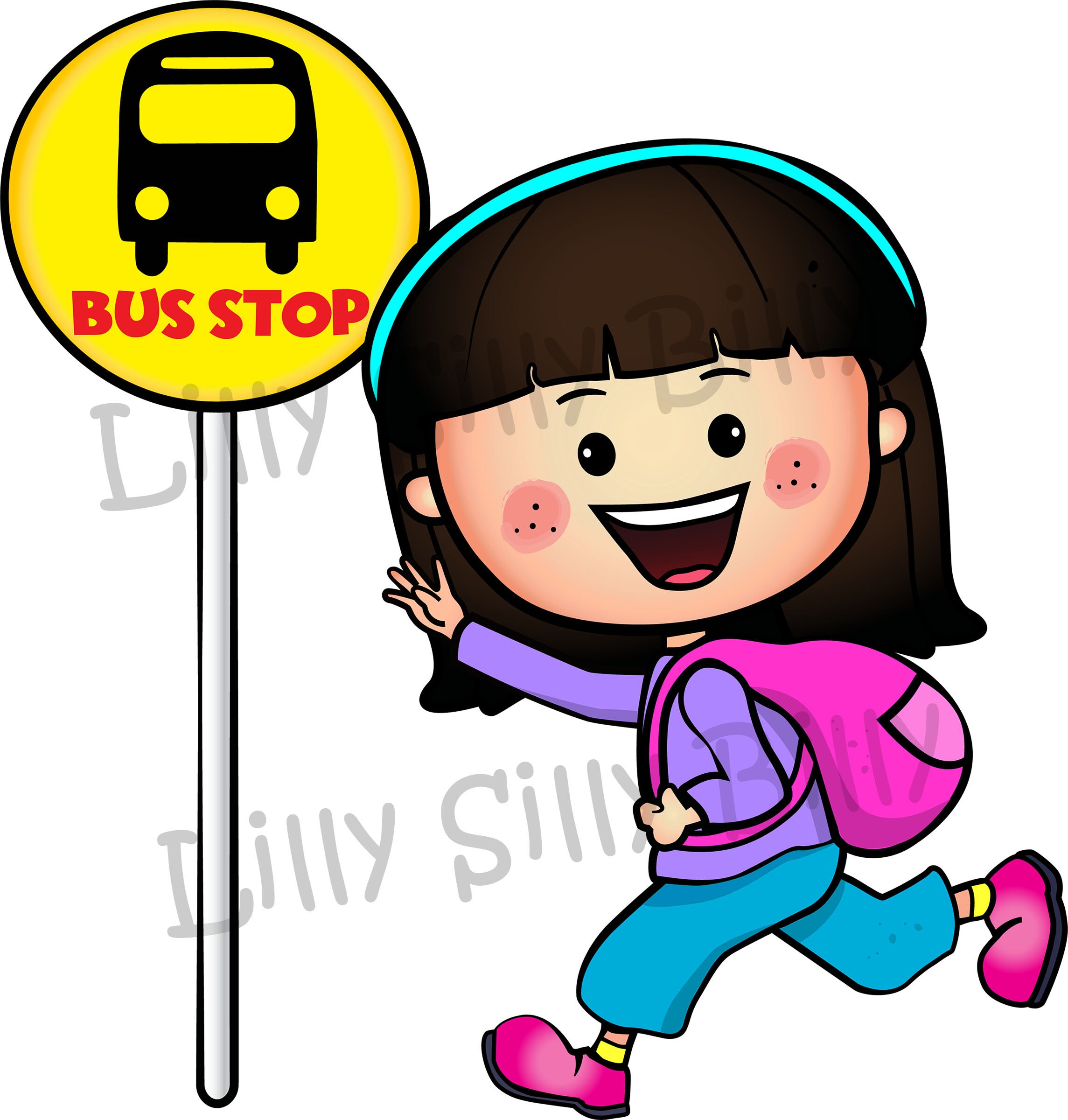 Niños de regreso a la escuela. Clipart Blanco y Negro & - Etsy México