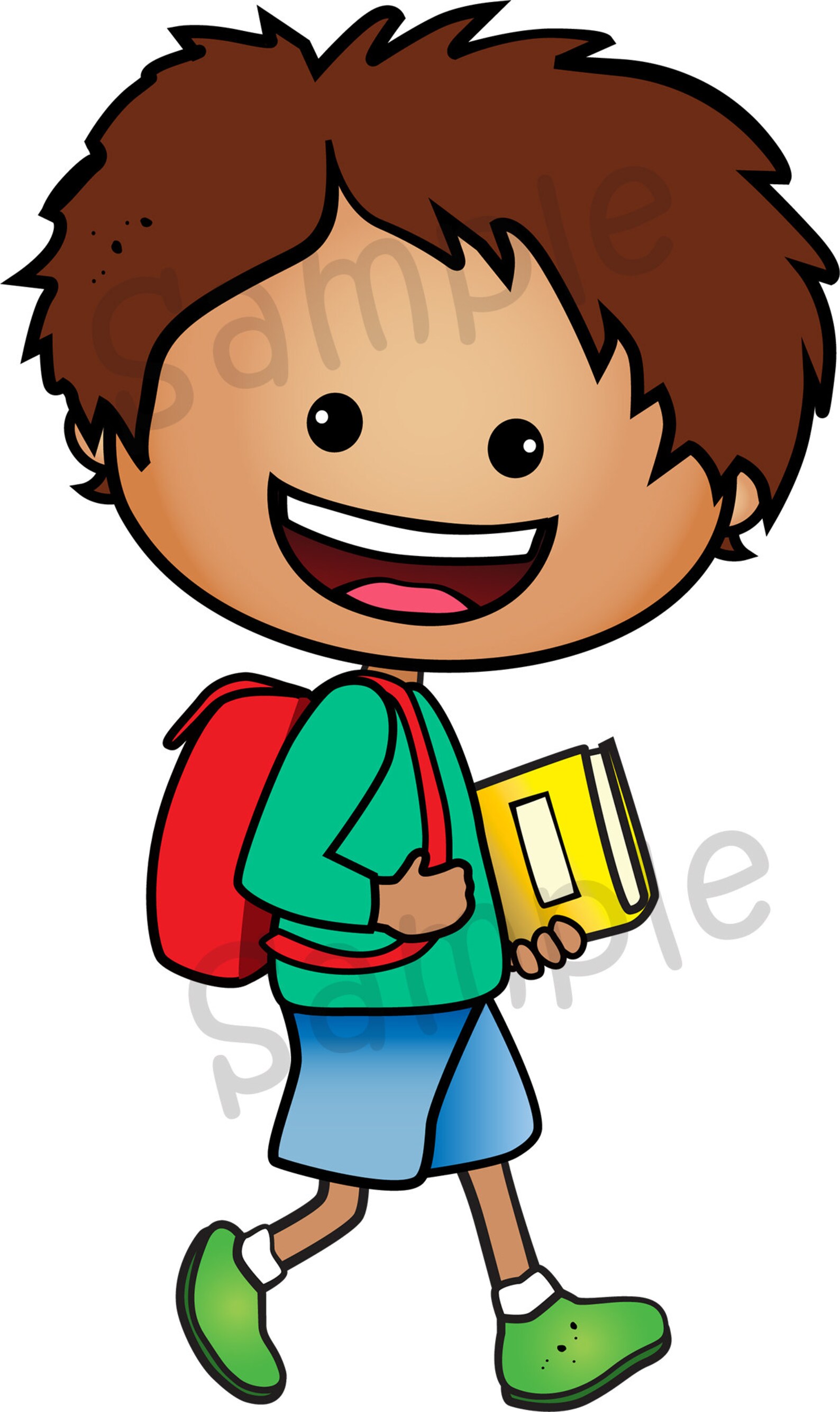 Back to MY School Clipart, Black and White & COLOR, Cute School Kids ...