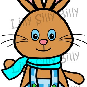 Hoppy Easter - Clipart in BLACK & WHITE/ Full Color. Small Commercial ...