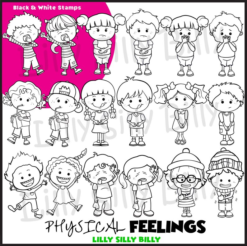 Physical Feelings Clipart Super Sweet Digital Images for - Etsy