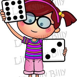 Dice Kids. Numbers 13-20. Clipart of Kids With Dice. Small Commercial ...