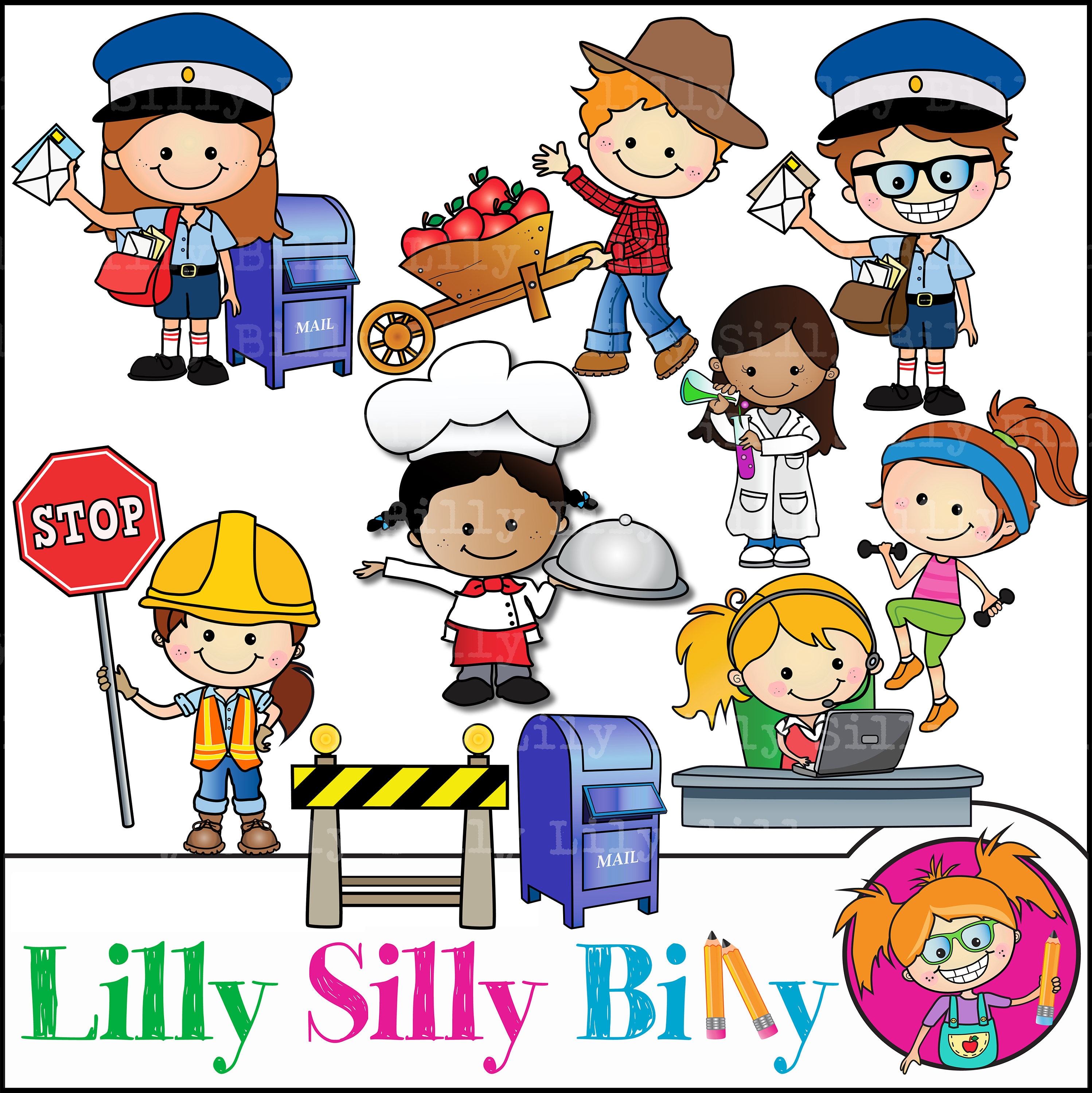 Clipart Jobs Occupations Images for Children's - Etsy