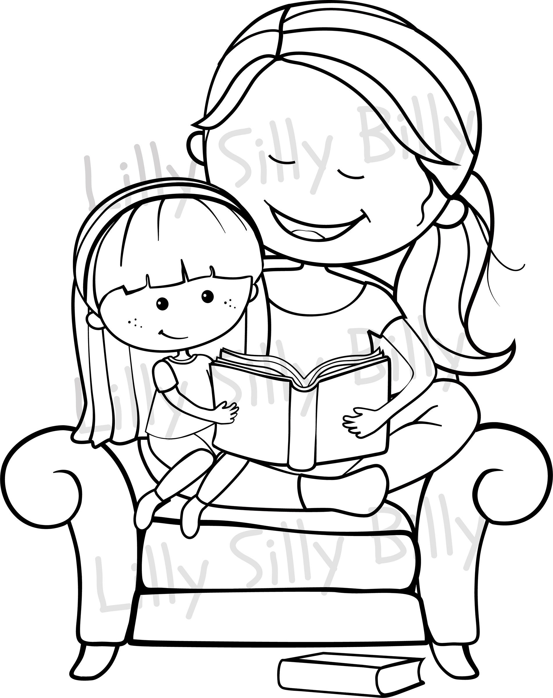 A Mothers Day Clipart in BLACK & WHITE/ Full Color. Small - Etsy