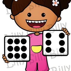 Dice Kids. Numbers 13-20. Clipart of Kids With Dice. Small Commercial ...