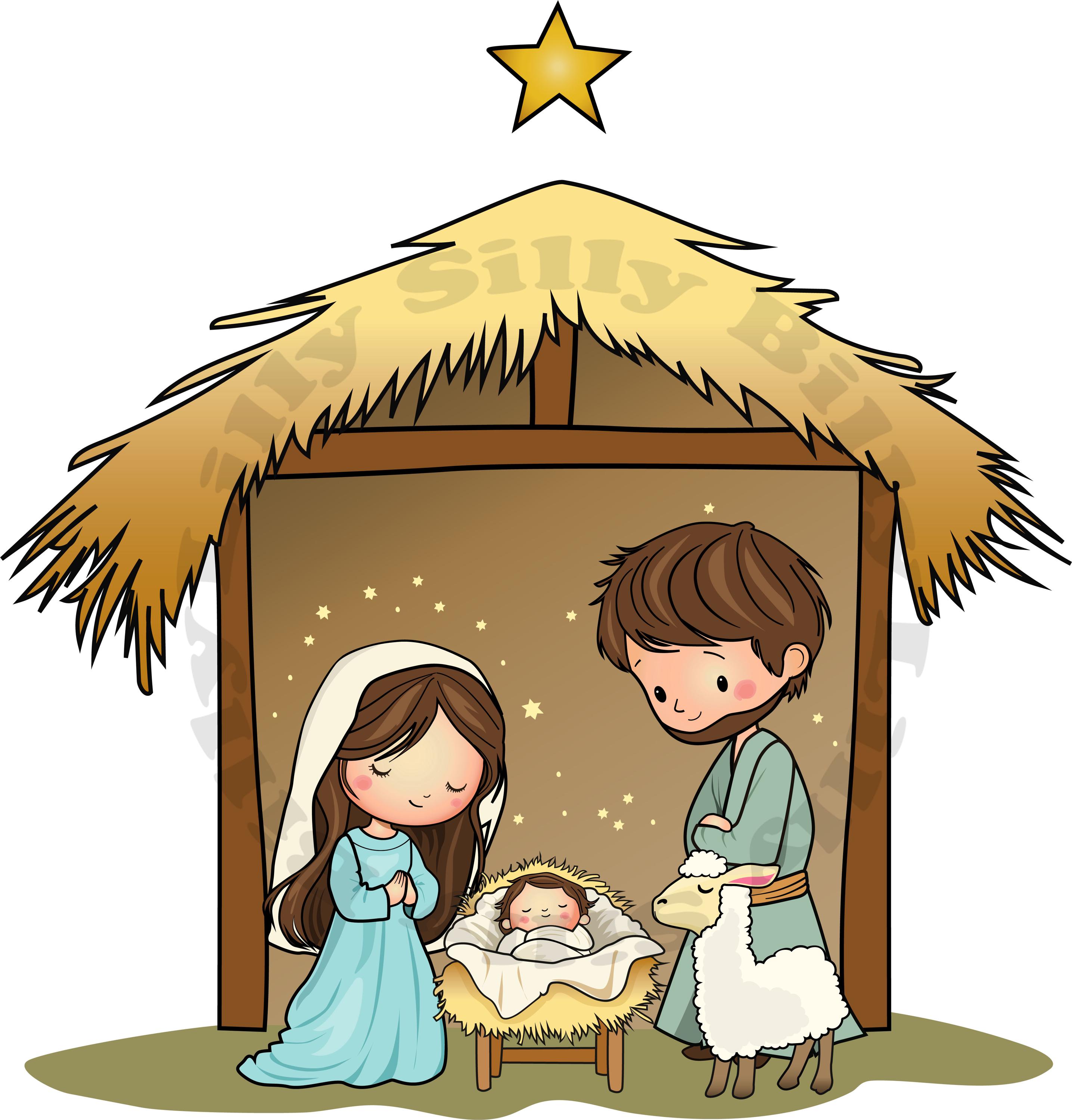 Nativity Clipart, Christmas Clipart, Wise Men, Mary & Joseph, Manger ...