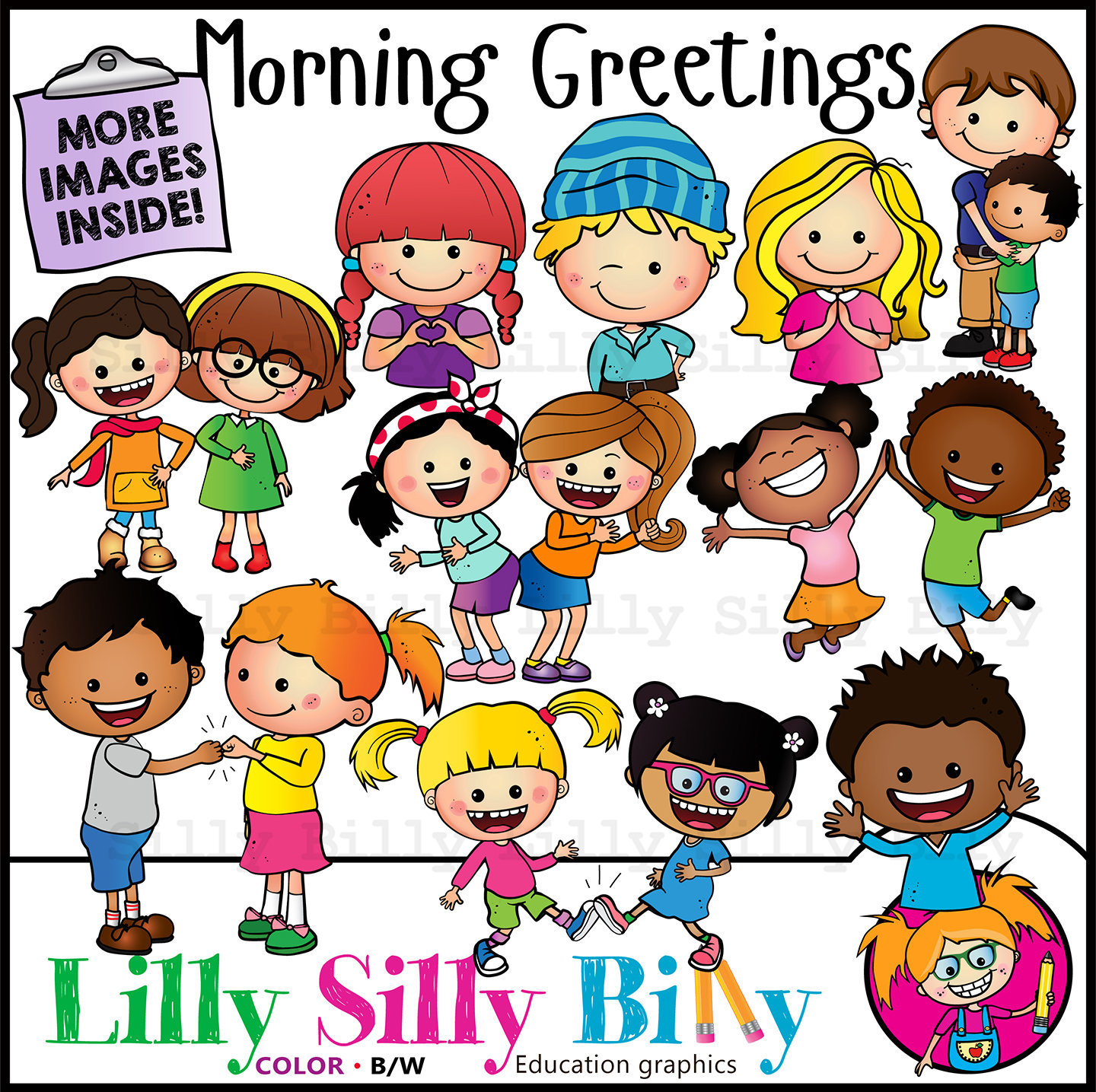 Kids Greeting Clipart