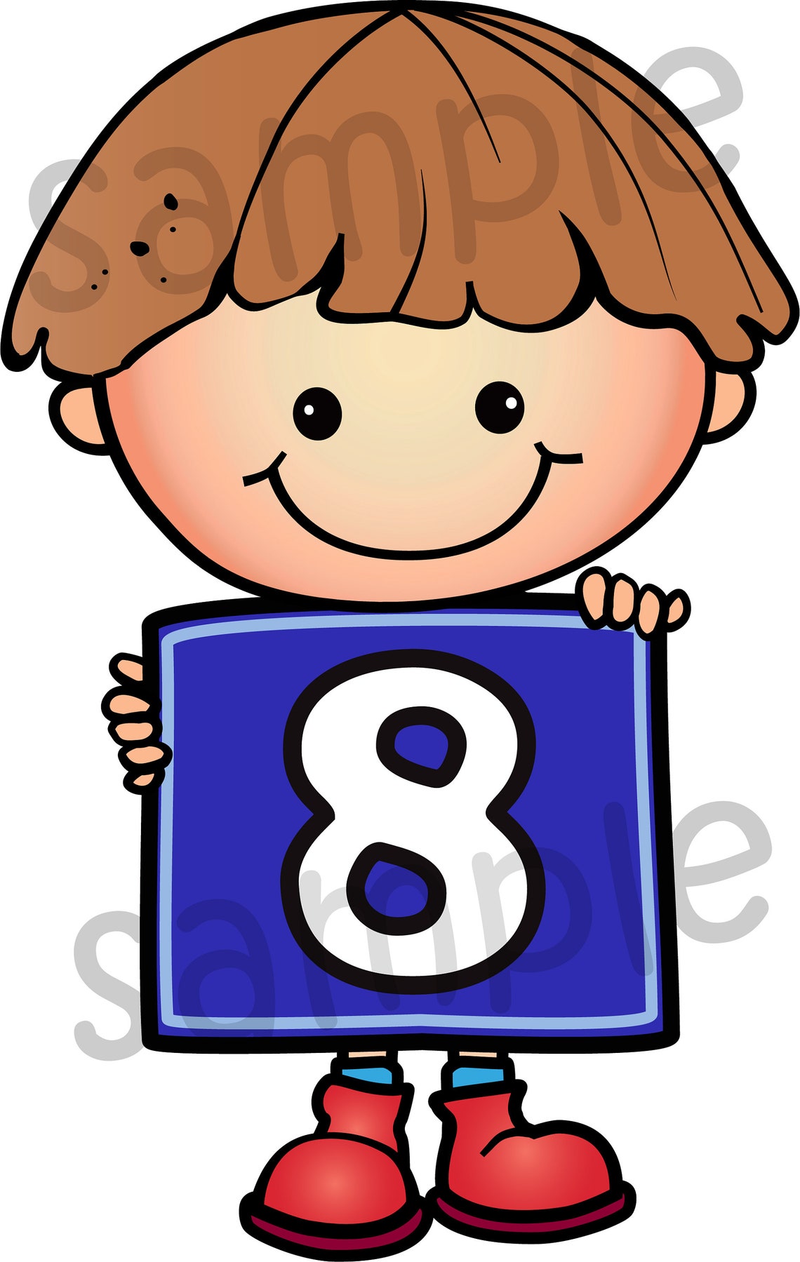 Kids With Numbers 0-10. Cute Clipart for Teachers Aids. - Etsy