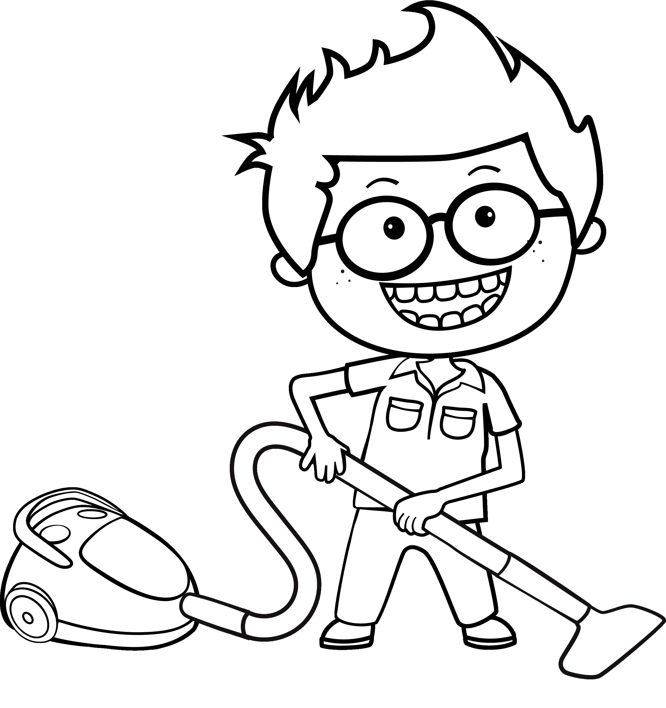 House Chores - BLACK and WHITE/ and Full Color Clipart. Educational and ...