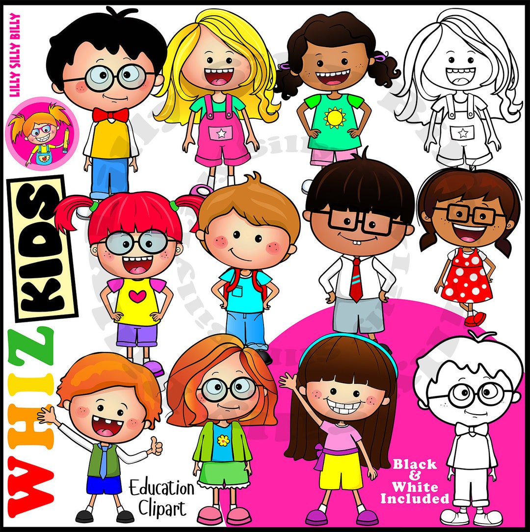 Whiz Kids. Clipart in Color & Black/white. {lilly Silly Billy}. Small ...