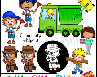 Community Helpers Clip Art Black And White