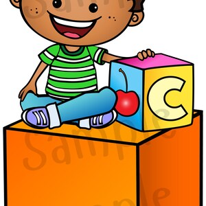 Kids With 3D Shapes Clipart Set, Small-commercial Use Education ...