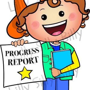 Progress Report Time. Clipart, Black and White & COLOR, Small ...