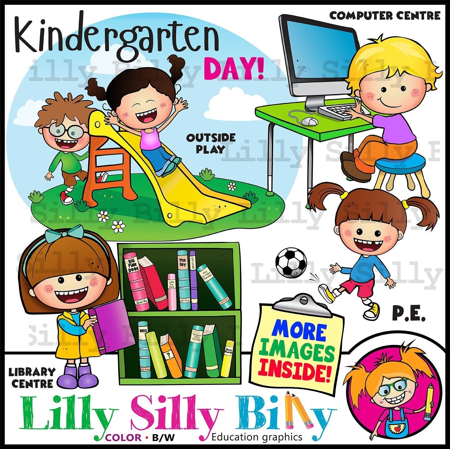 Kindergarten Classroom Clipart Black And White