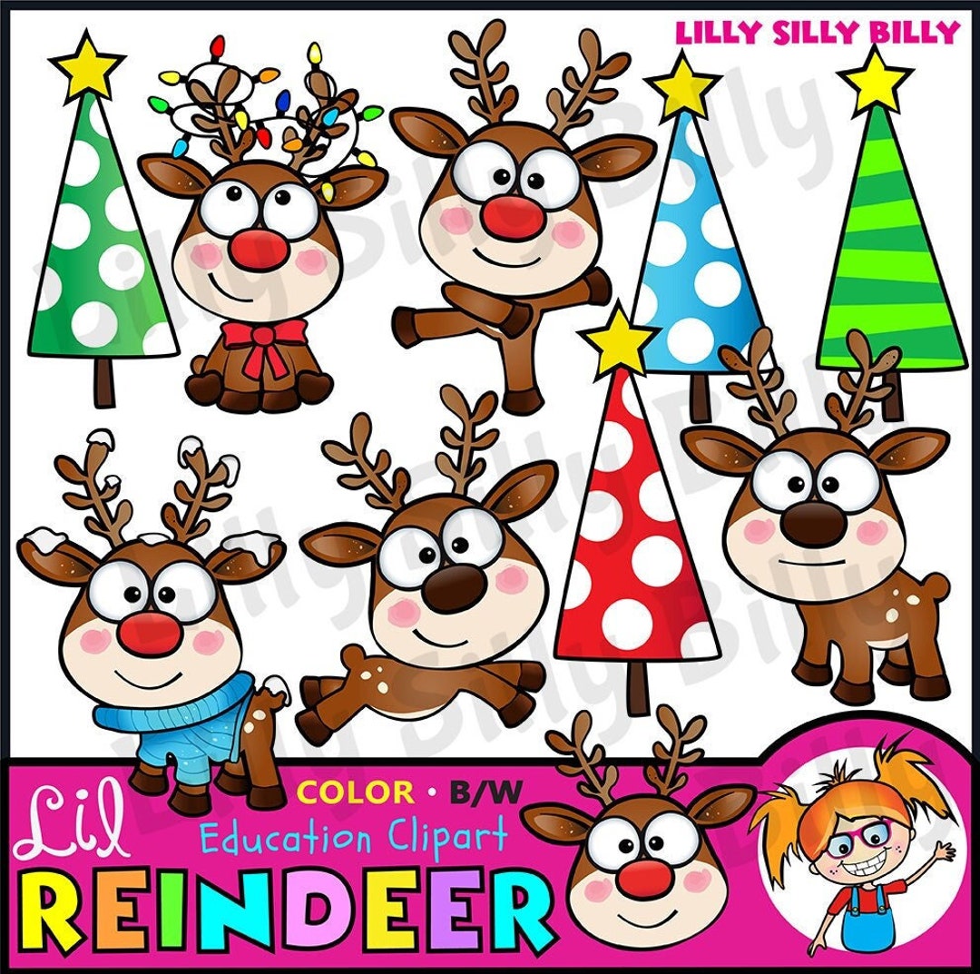 Lil Reindeer - Cute Little Reindeer in Full Color PLUS Black and White ...