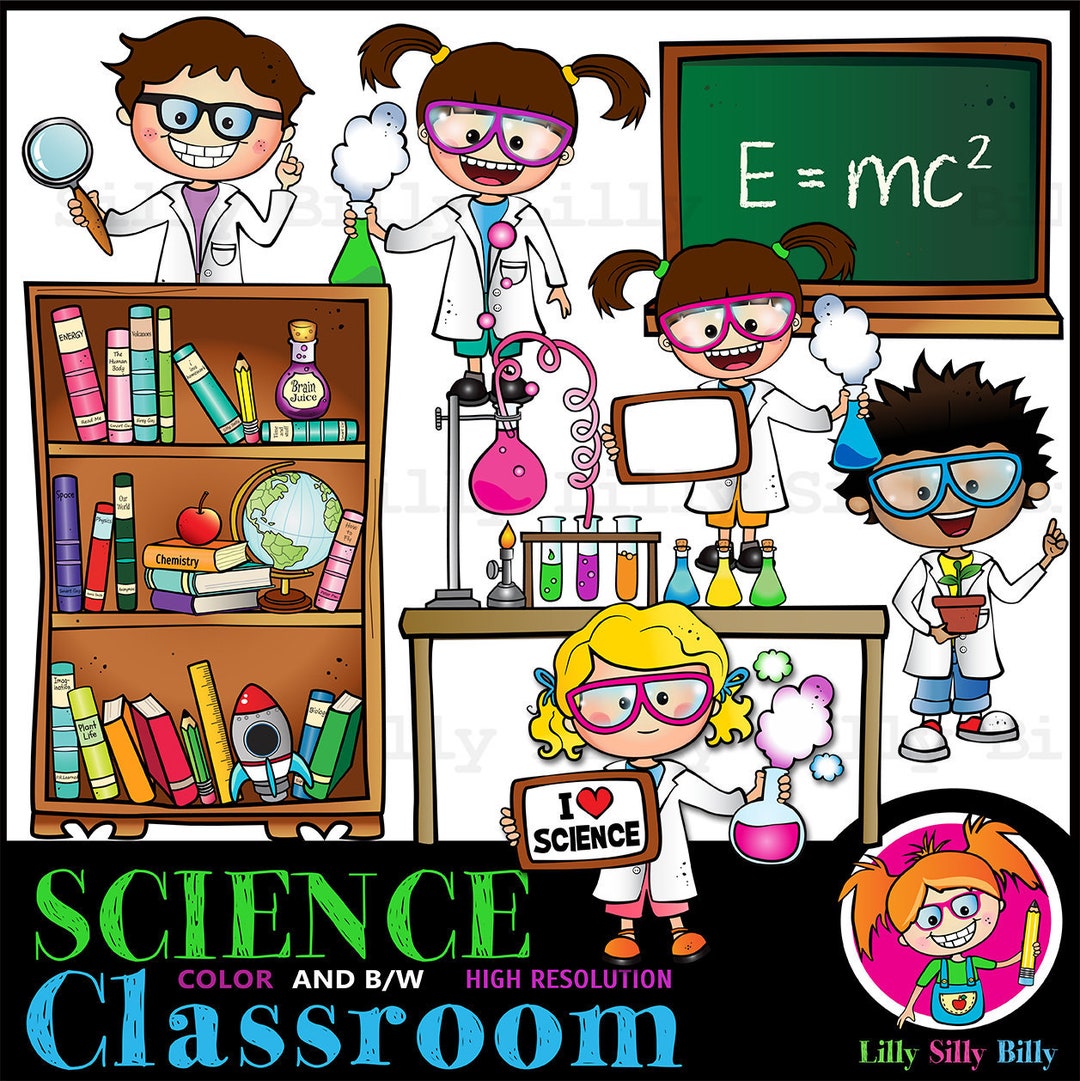 Science Classroom, Clipart of Kids Learning Science, Cute Clipart for ...