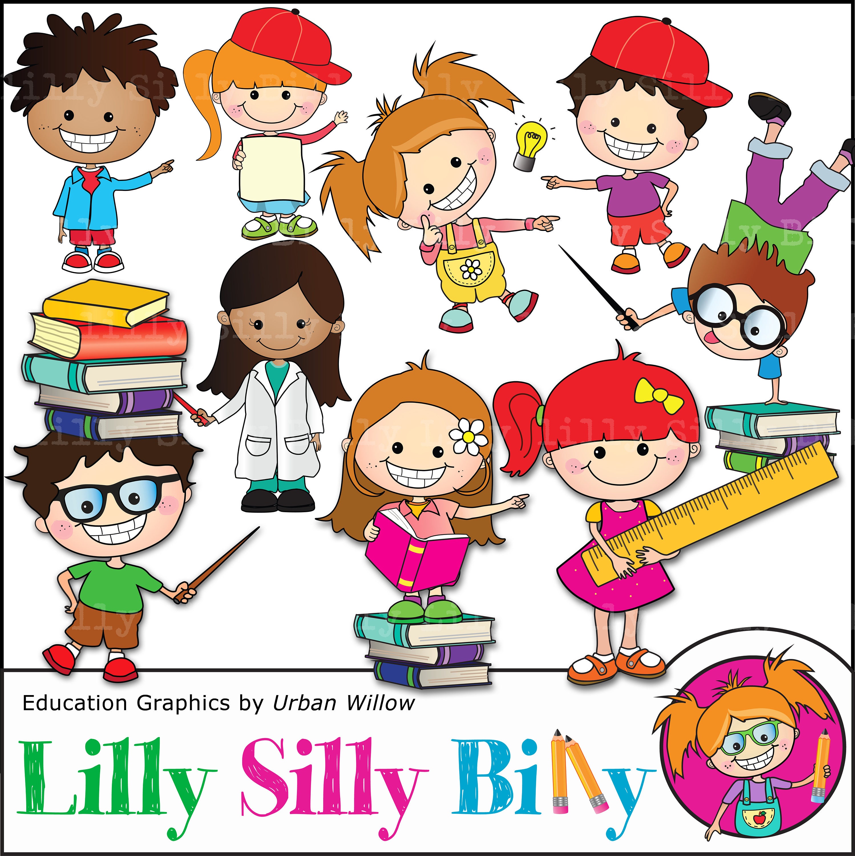 Kids School Clipart Commercial Use Clipart,funny Clipart, Cute Kid ...