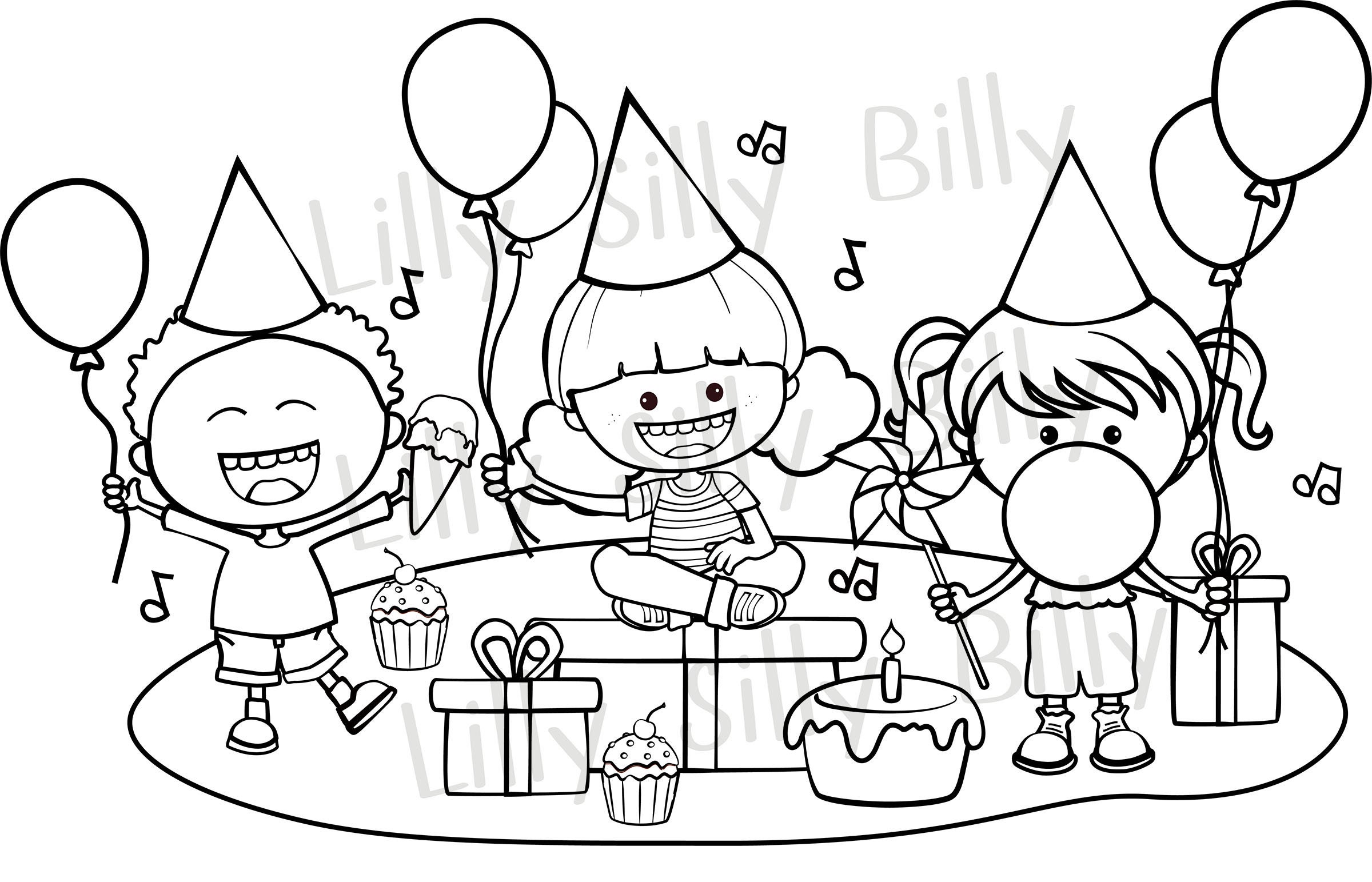 Birthday Clipart Black And White