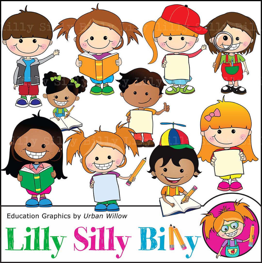 Cute Children Clipart, Commercial Use School Graphics, Education and ...