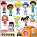 Smiley Squirts. Clipart Kids in Color & Black/white. Small Commercial ...