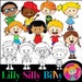 Happy Kids Clipart. BLACK and WHITE and COLOR. Education Graphics of ...