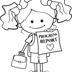 Progress Report Time. Clipart, Black and White & COLOR, Small ...