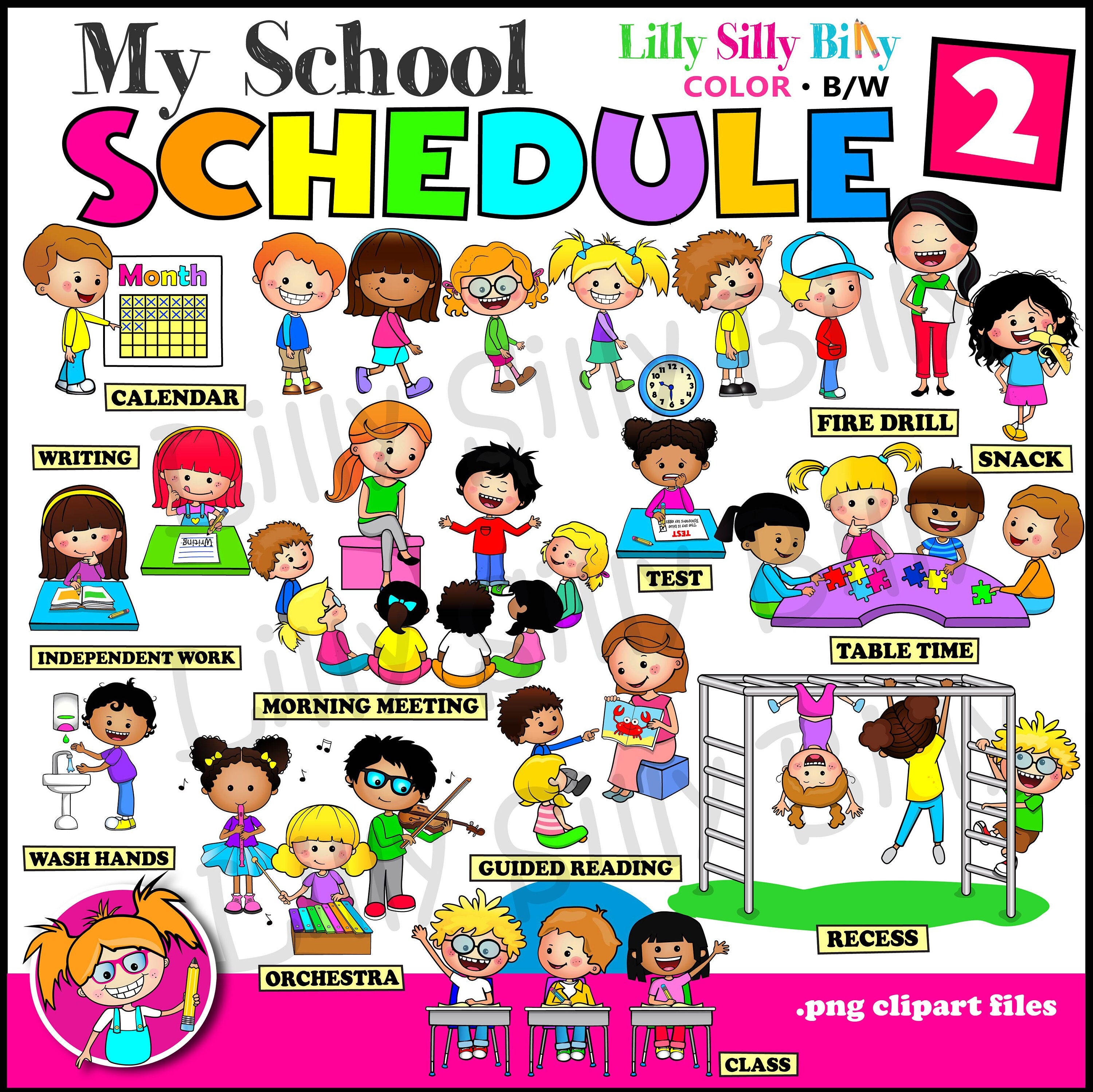 Daily Schedule Clipart Schedule Clipart Etsy
