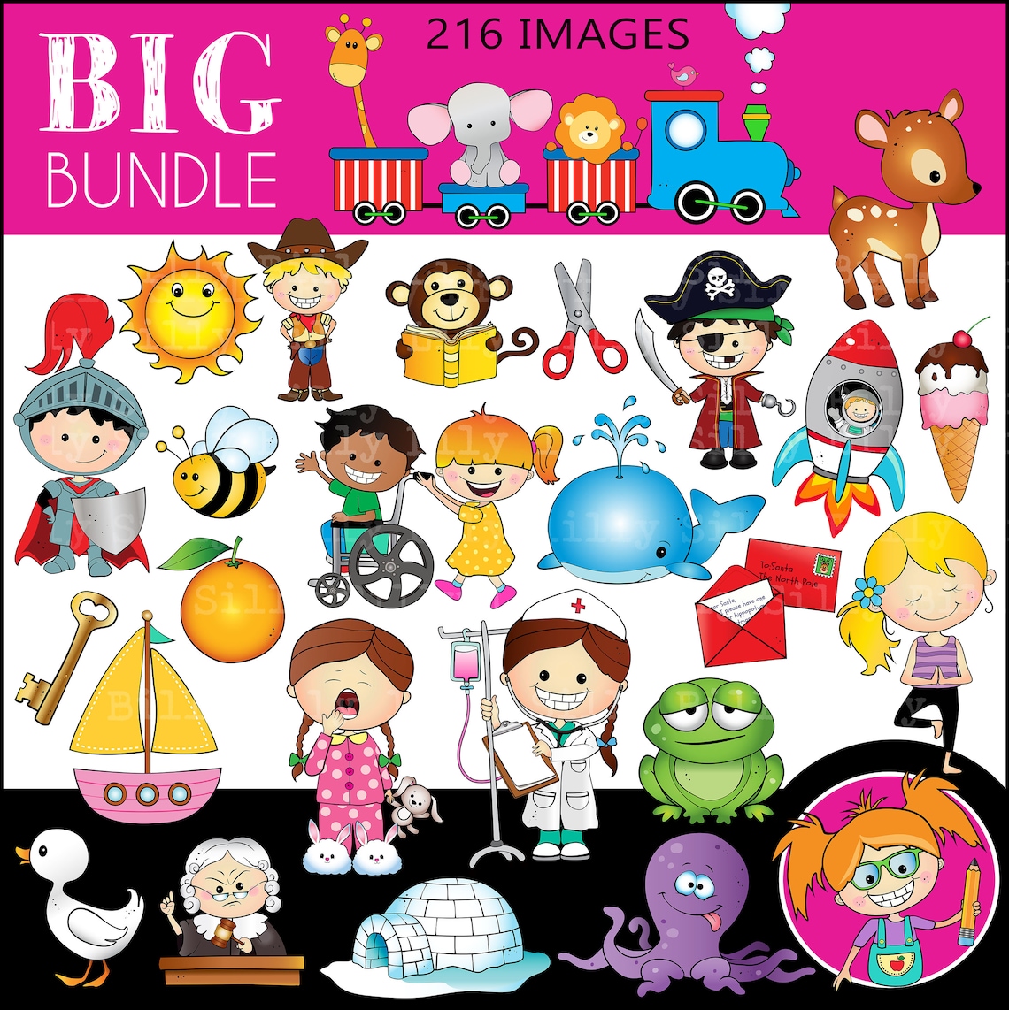 Alphabet BIG BUNDLE 216 Images: Black and White/ Color | Etsy