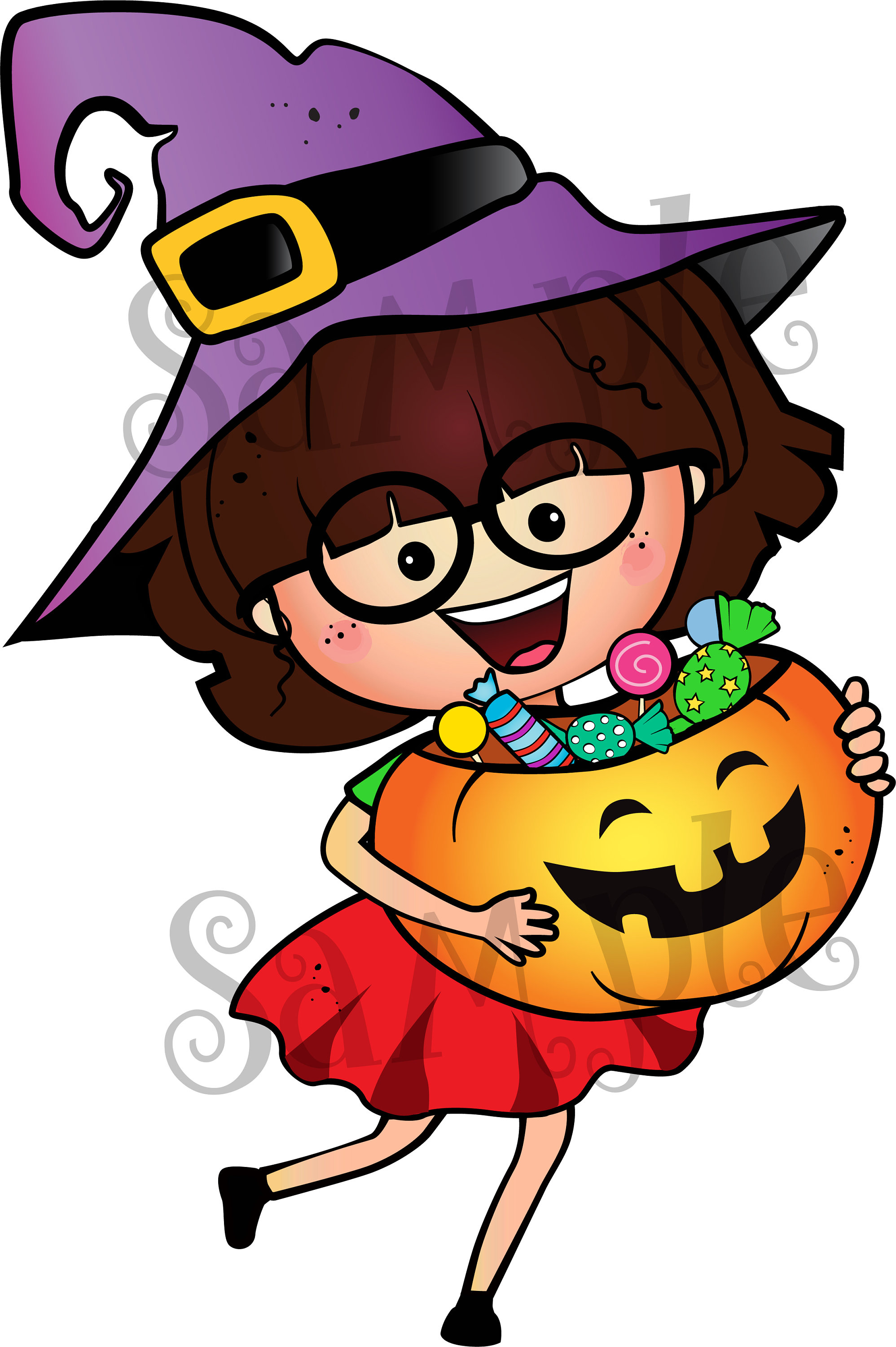 Halloween Fun Clipart Not-so-scary Illustrations for Small - Etsy