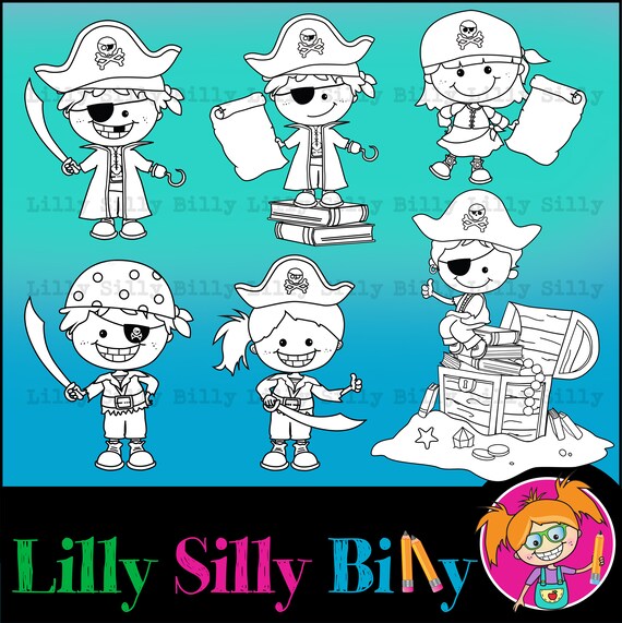 Cute Pirate Clip Art Black And White