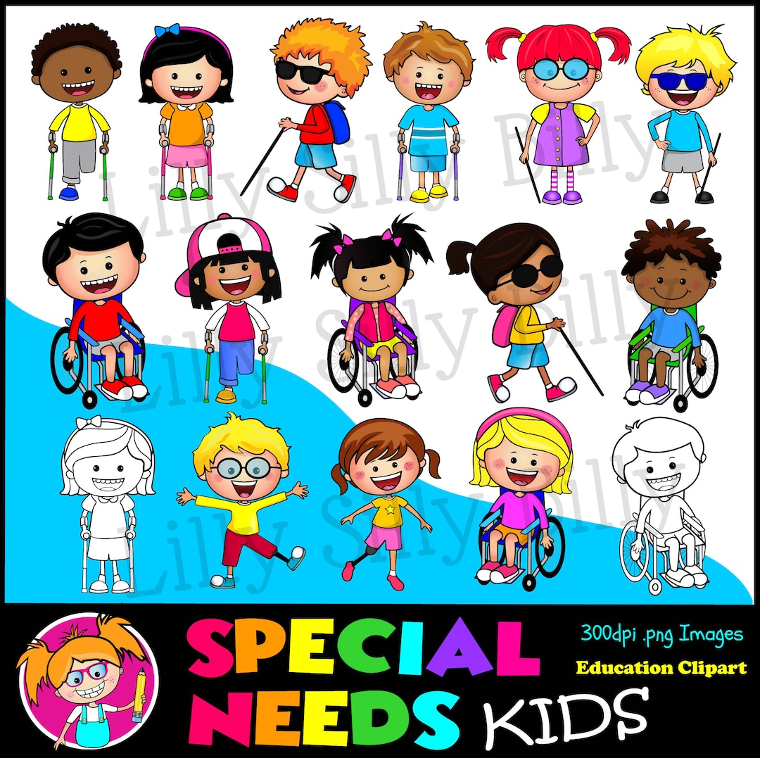 Special Needs Kids. Clipart, Black and White & COLOR of Kids With ...