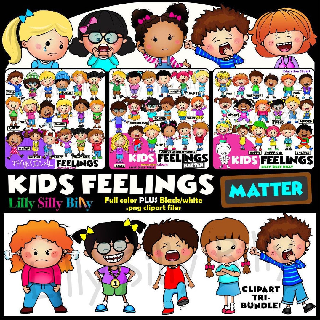 Kids Feelings Matter, Clipart TRI-BUNDLE - Super Sweet Digital Images ...