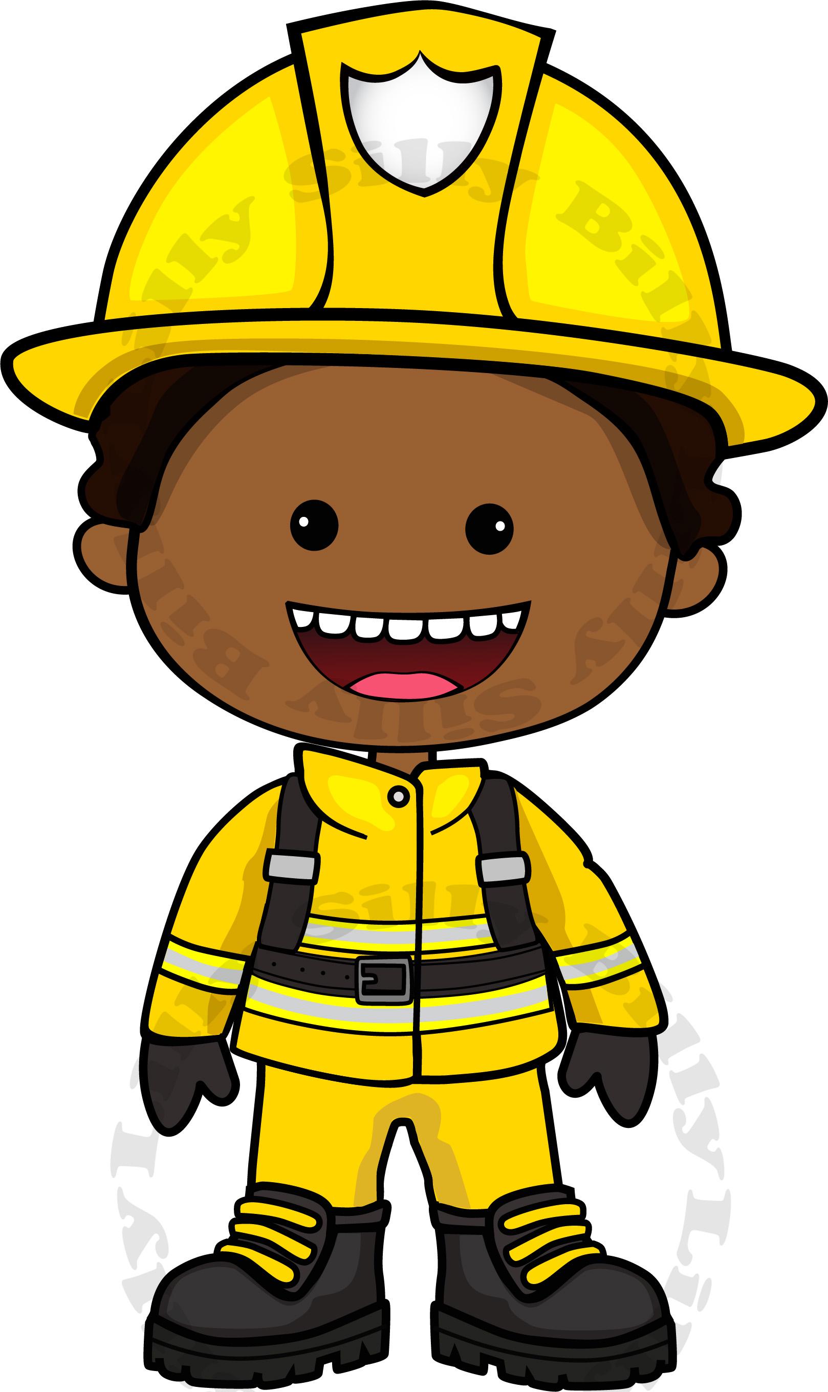 Fire Safety. Clipart Illustrations of Fire Fighters and Fire Awareness ...