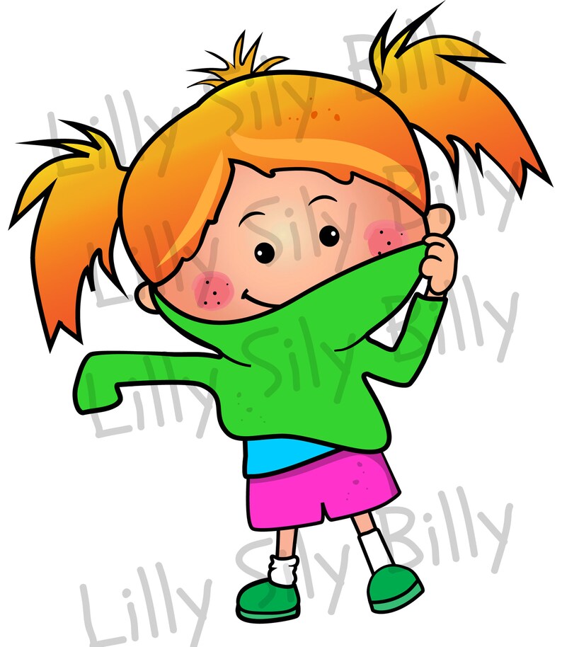 Morning Routine - Milo and Lilly. Sequential Clipart in Black & White ...