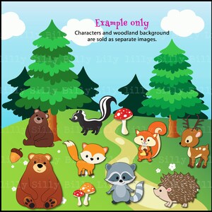 Woodland Animals, Commercial Use Graphics, Deer, Bears, Squirrel ...