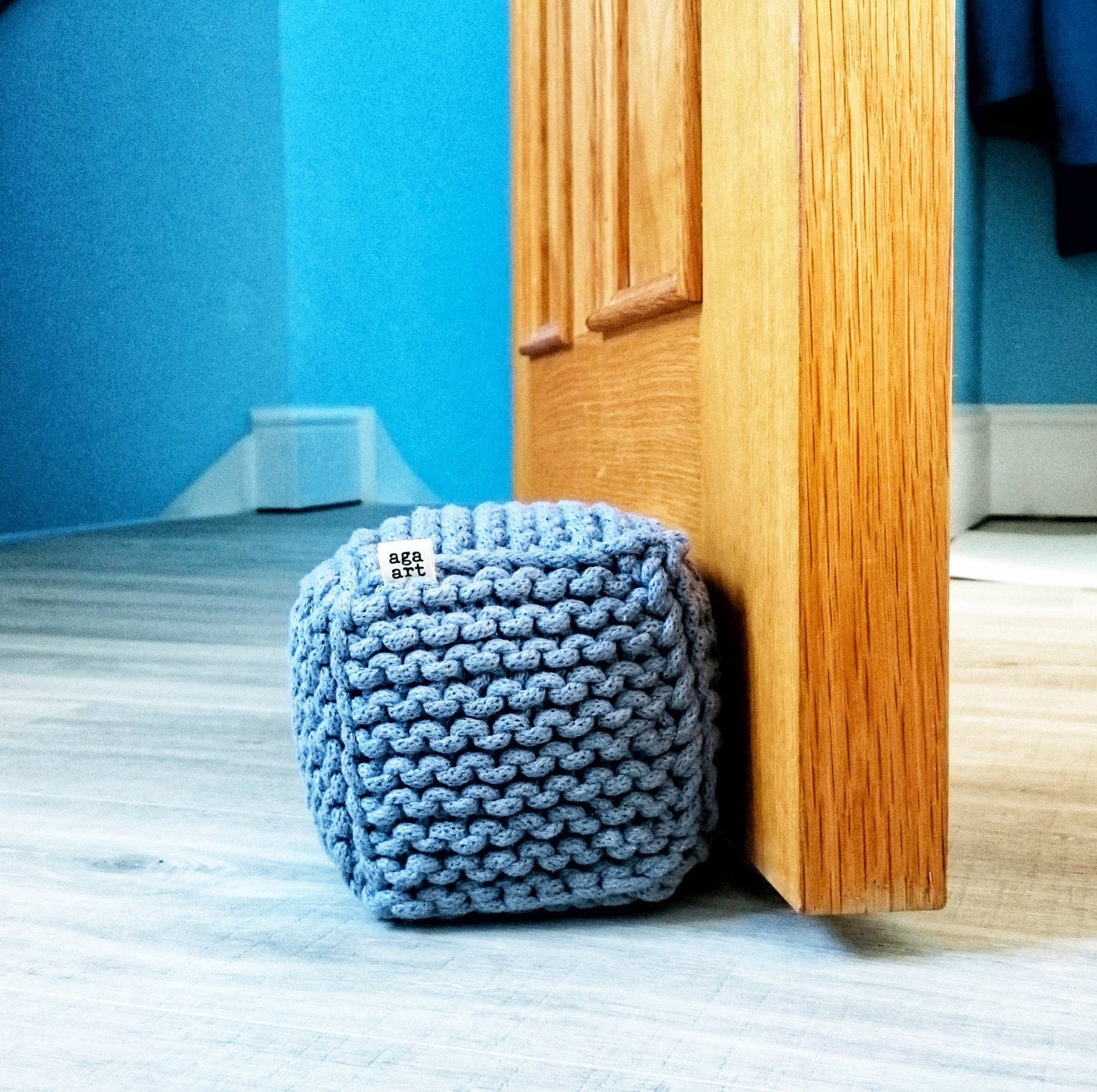 CUBE Cotton Cord Knitted Doorstop - Etsy UK