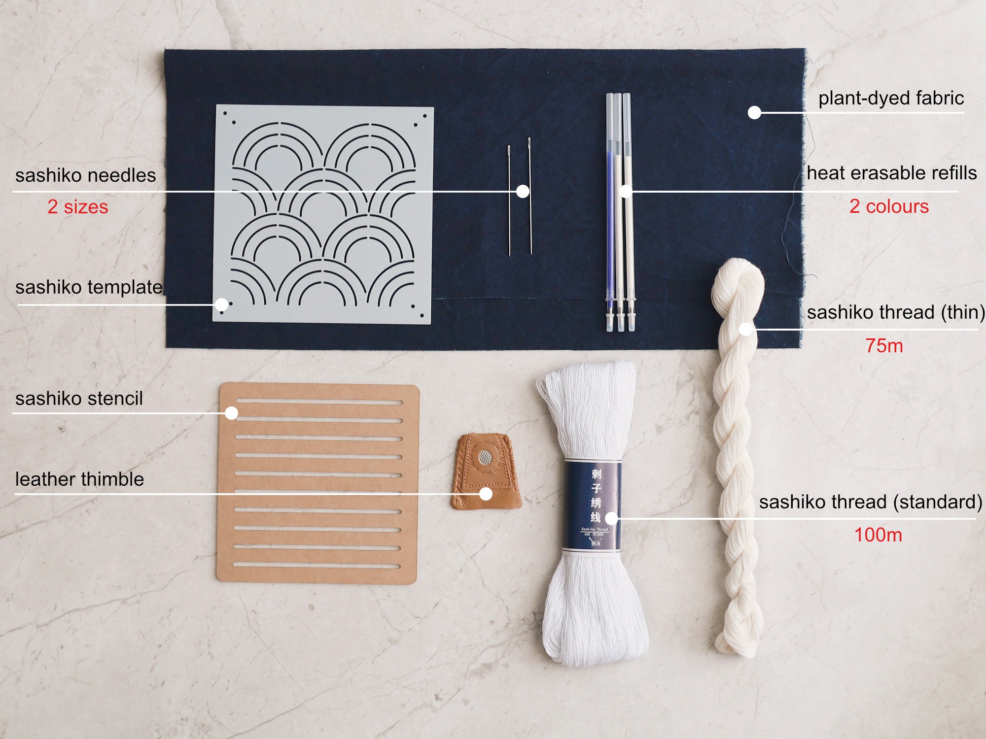 Sashiko Starter Kit Japanese Embroidery Beginner Kit - Etsy