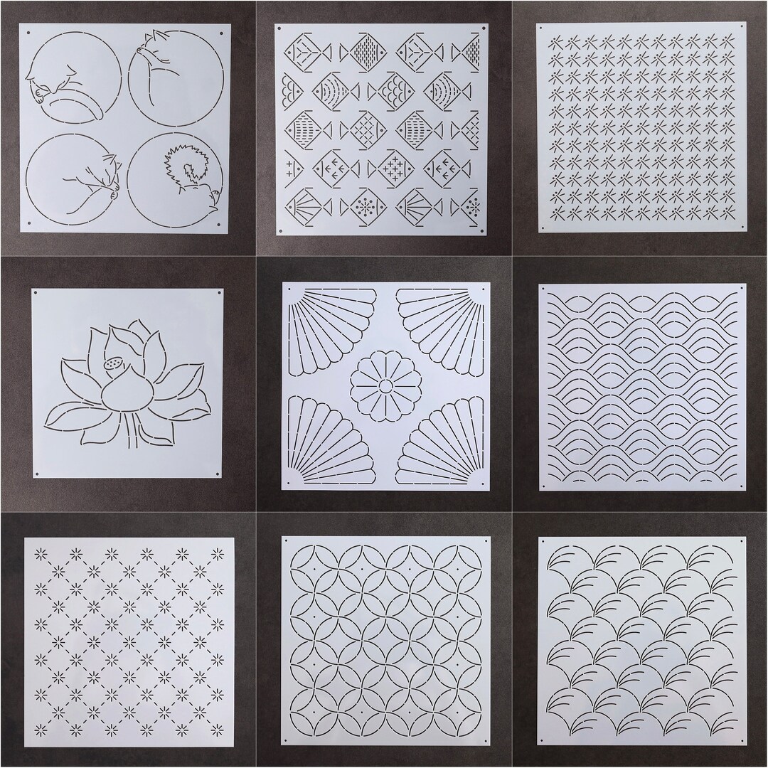 Sashiko Stencils Embroidery Patterns or Quilting Stencils - Etsy