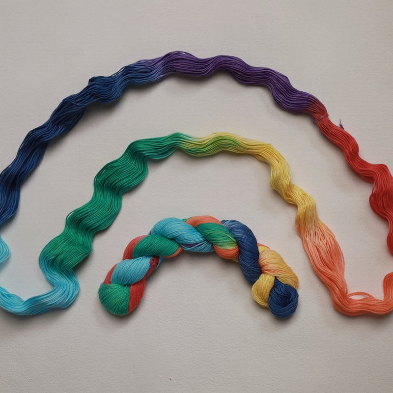 Rainbow Hand Dyed Thread - Etsy UK
